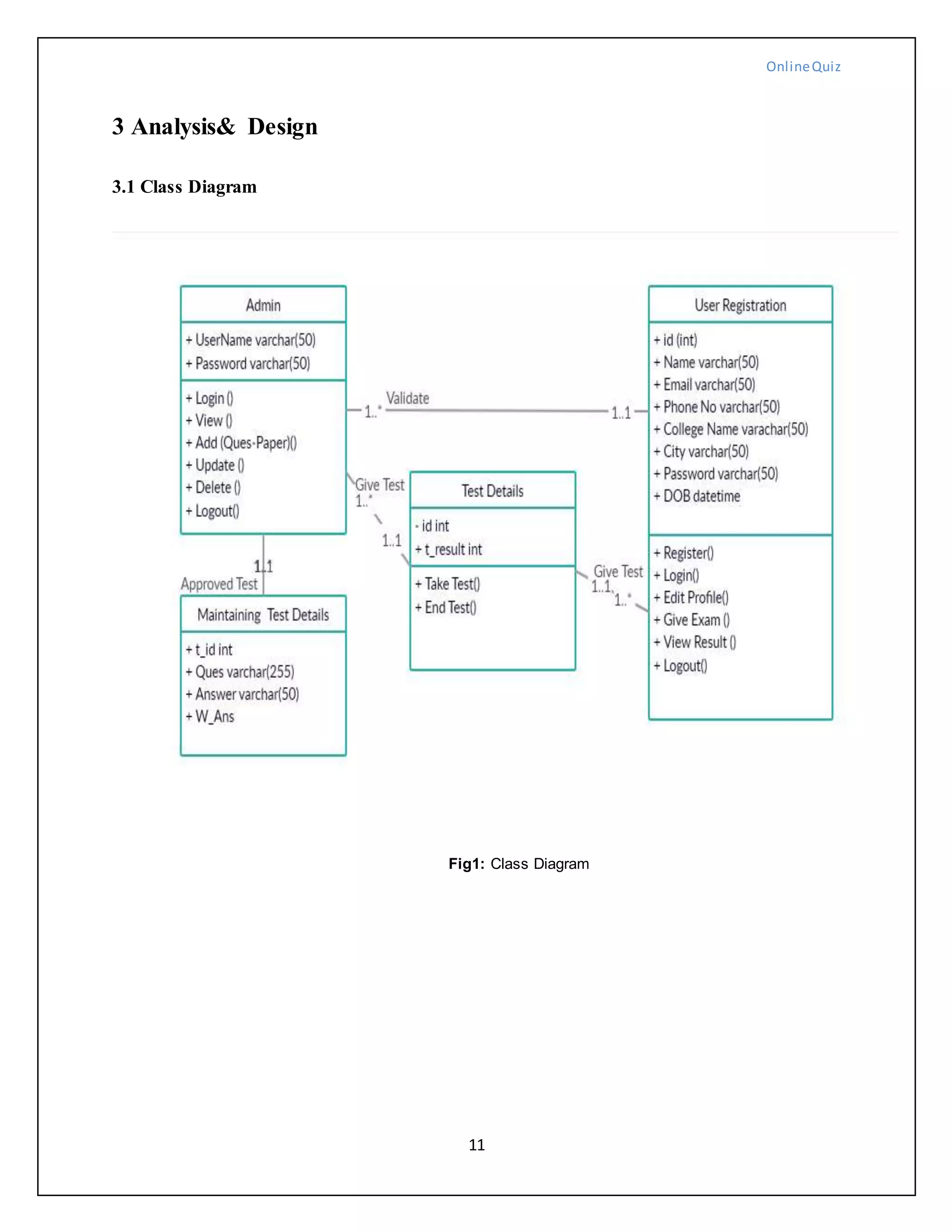 Online Quiz System Project Report | DOCX