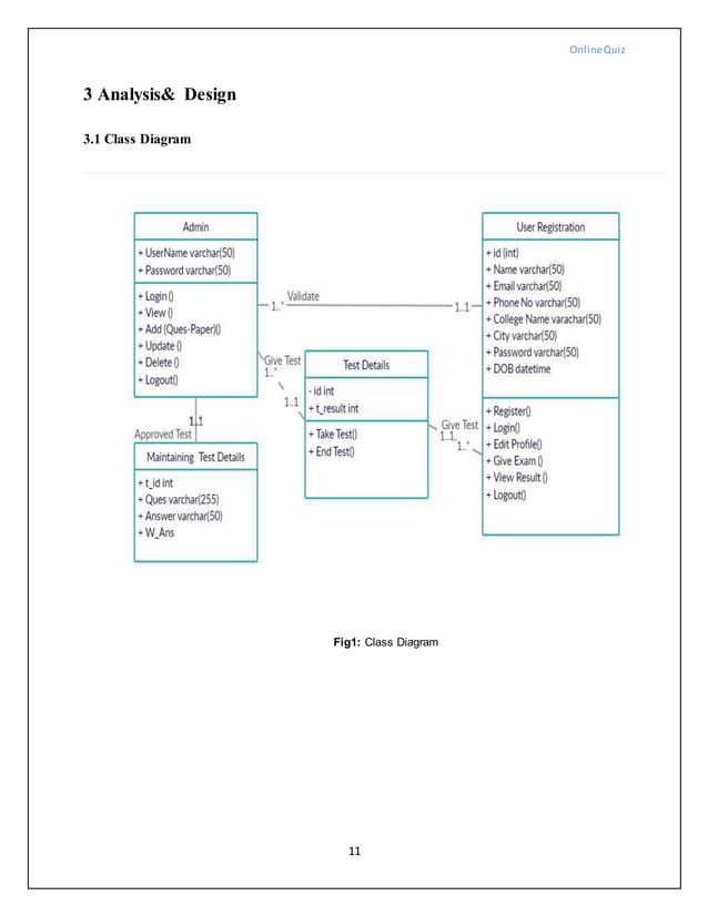Online Quiz System Project Report | DOCX