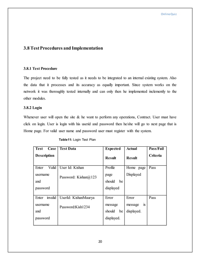 Online Quiz System Project Report | DOCX