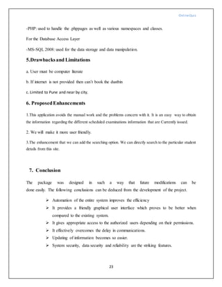 Online Quiz System Project Report | DOCX