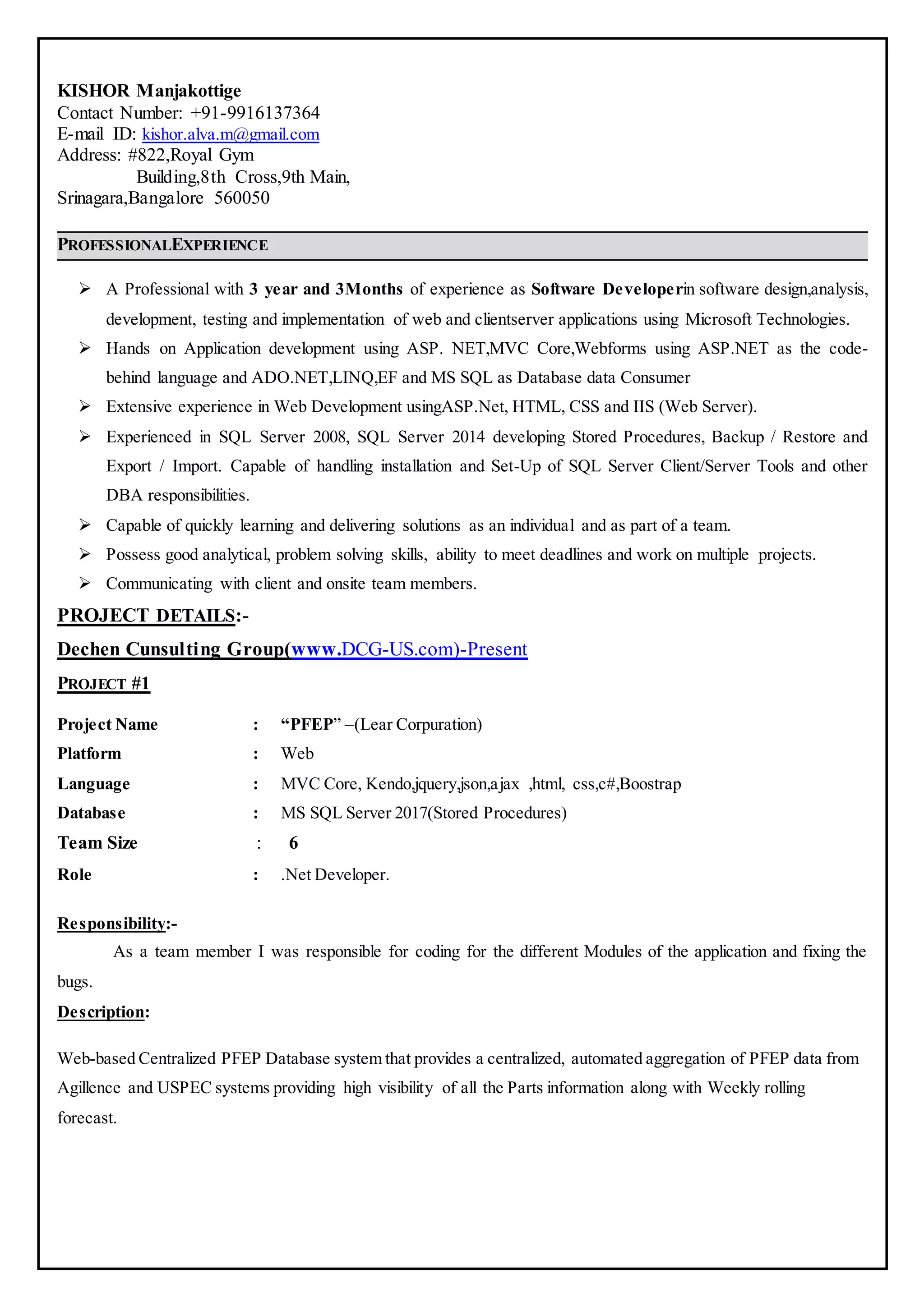 Kishor resume- | PDF