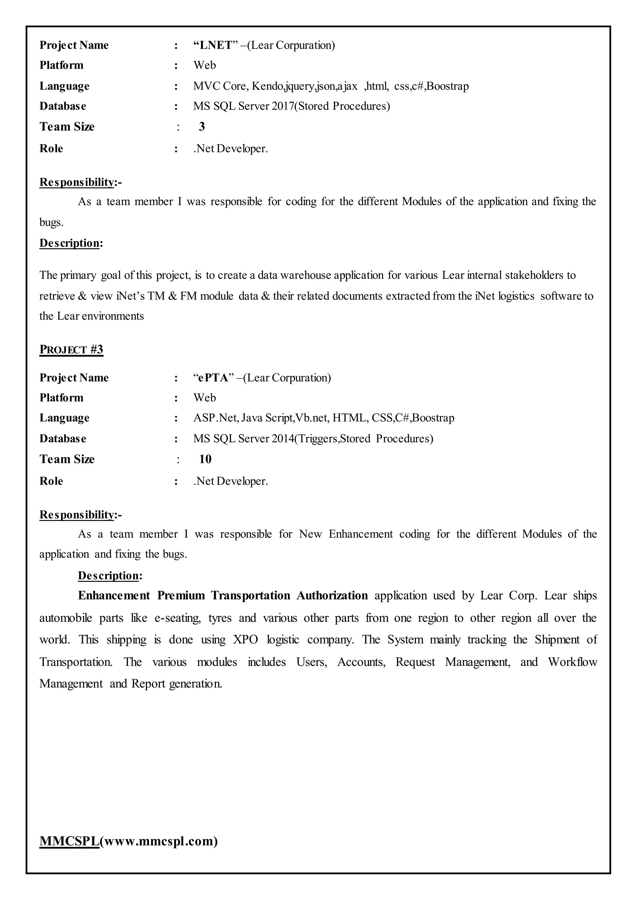 Kishor resume- | DOCX | Web Development | Internet