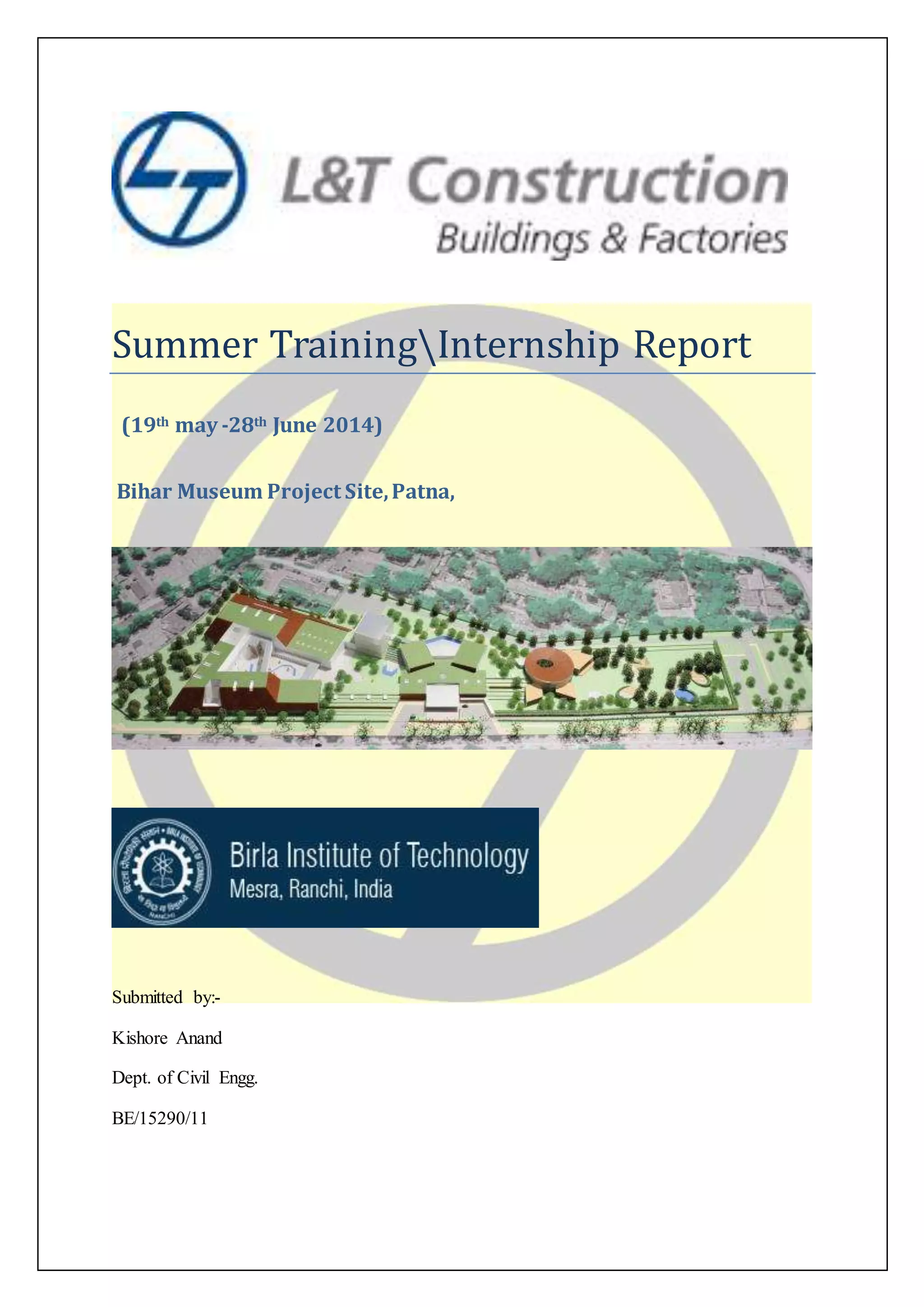 summer Internship report L&T_ Bihar museum_Patna | DOCX
