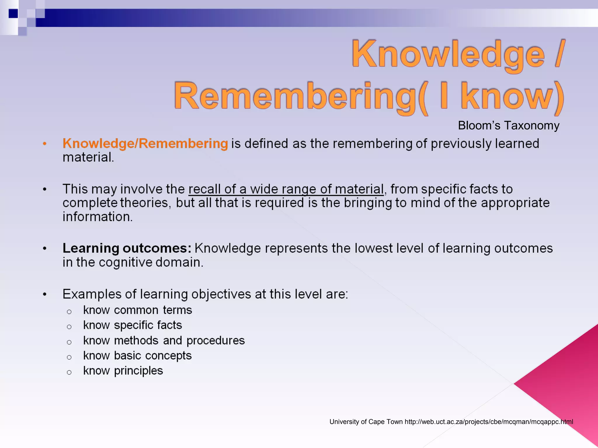 Kishore - blooms taxonomy | PPT