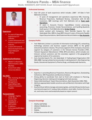 Kishore panda resume 2 | PDF