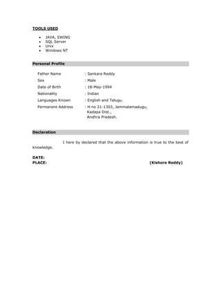 Kishore reddy | PDF | Computing | Technology & Computing