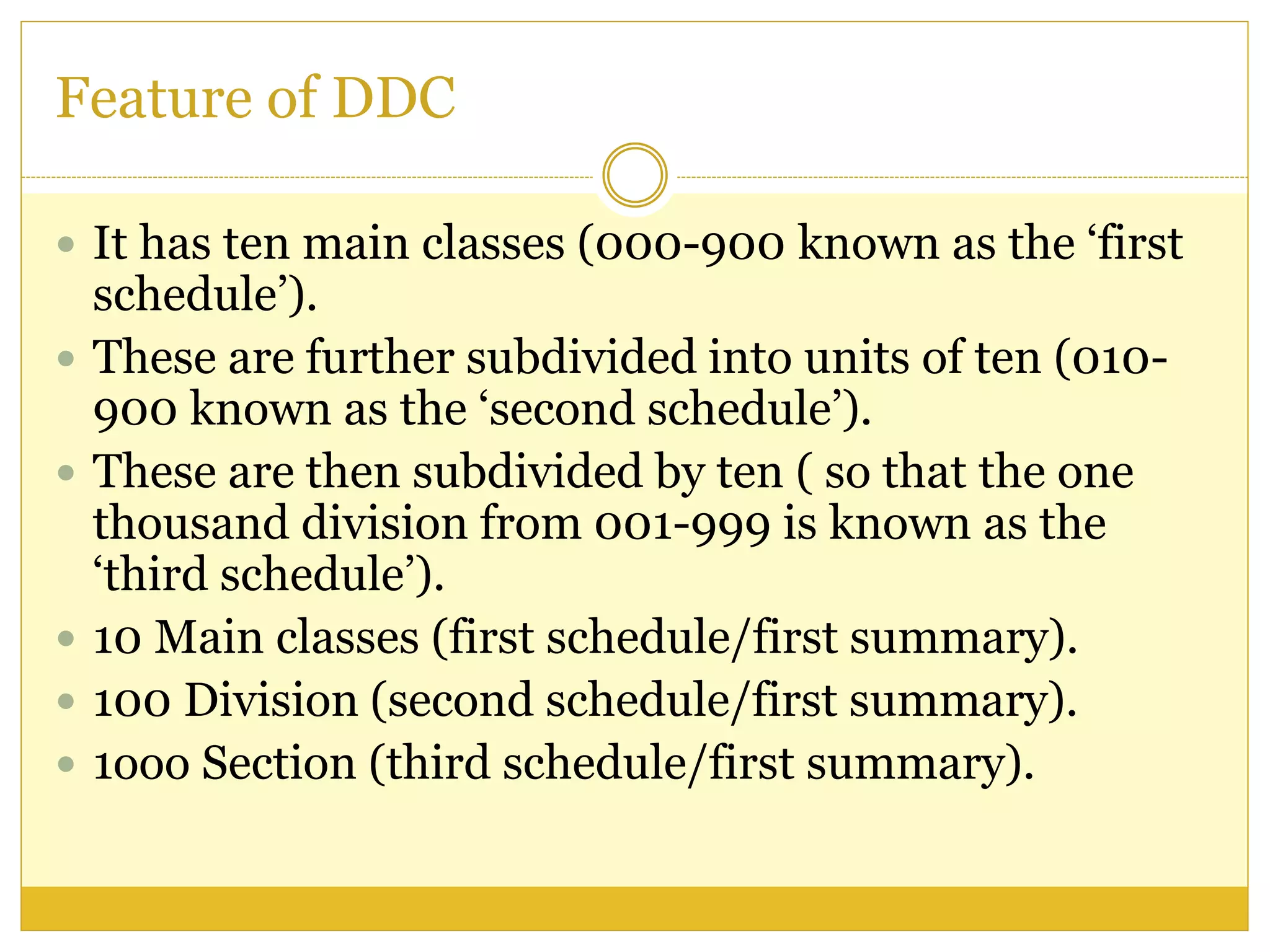 FEATURES OF DDC AND UDC ppt | PPTX