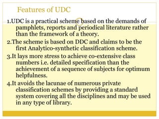 FEATURES OF DDC AND UDC ppt | PPTX
