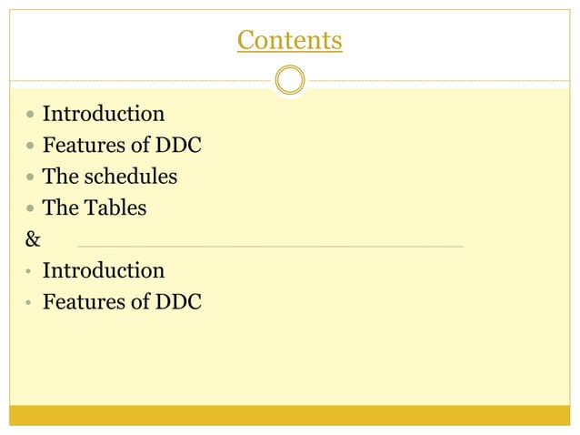 FEATURES OF DDC AND UDC ppt | PPTX