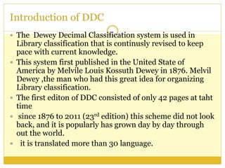 FEATURES OF DDC AND UDC ppt | PPTX