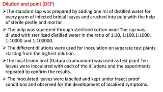 Physical properties of plant viruses, DEP and TIP | PPTX