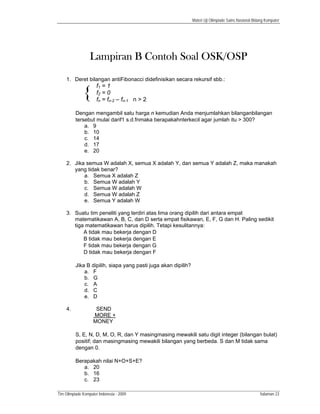 Kisi kisi dan materi uji olimpiade [toki] | PDF