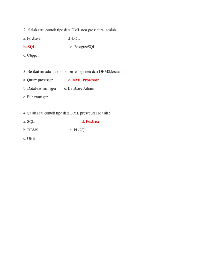 Kisi kisi soal uas semester 2 BSI | PDF