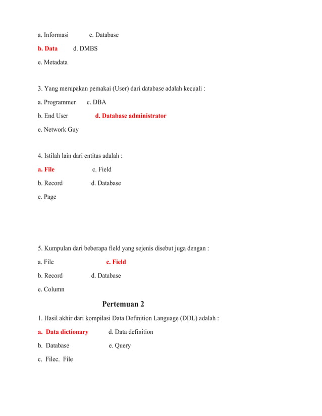 Kisi kisi soal uas semester 2 | PDF