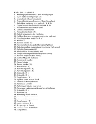 Kisi kisi uas fisika | DOC