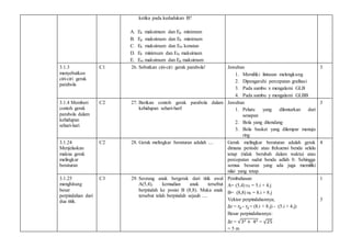 Kisi-kisi kognitif Fisika SMA gerak lurus, gerak melingkar, dan gerak parabola dengan ...
