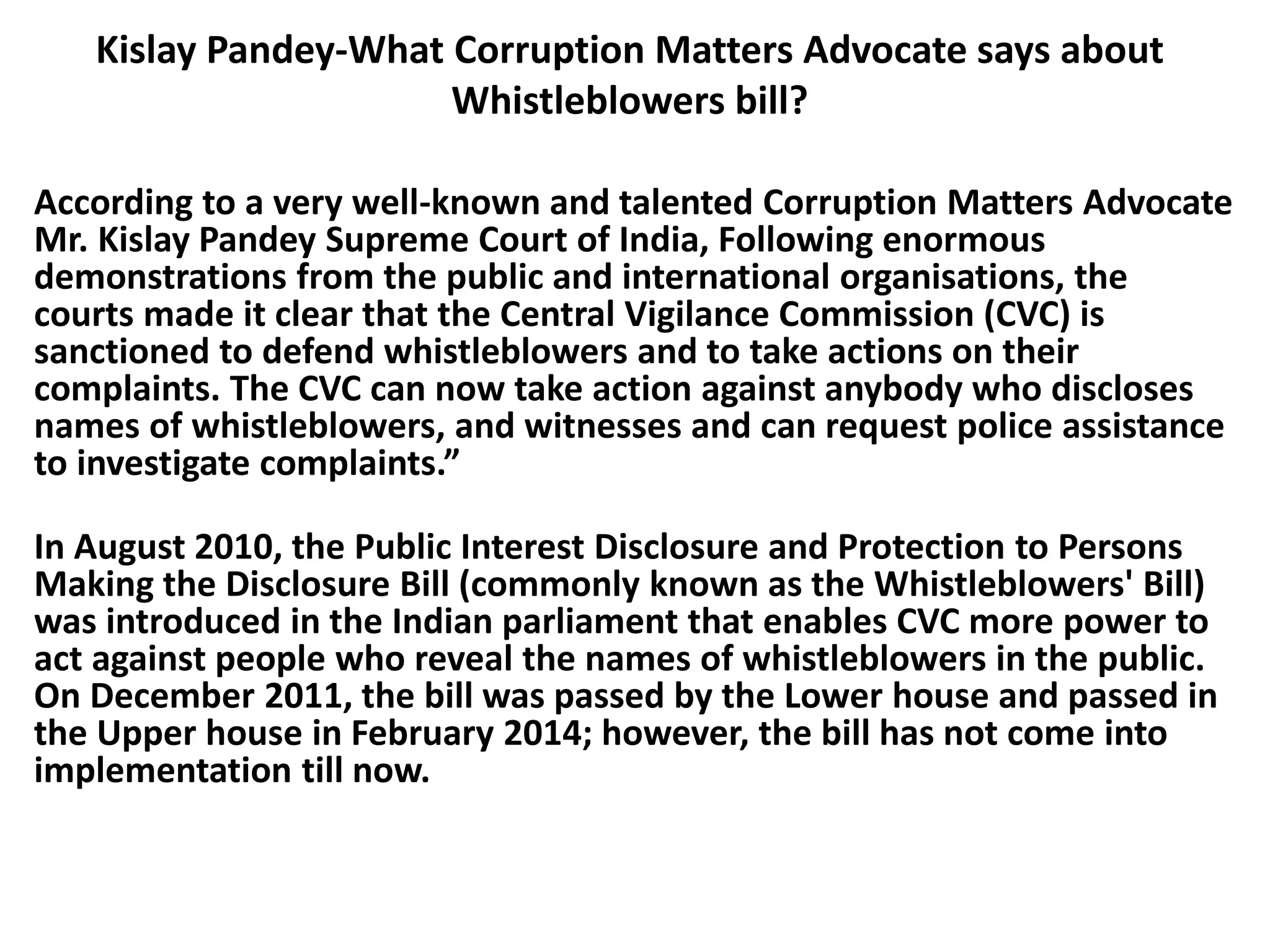 Kislay Pandey Banking Matter Advocate | PPTX