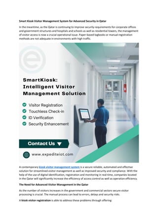 Smart Kiosk Visitor Management System Enhancing Security in Qatar | PDF