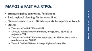Rural U.S. Characteristics and Regional Rural Transportation Planning ...