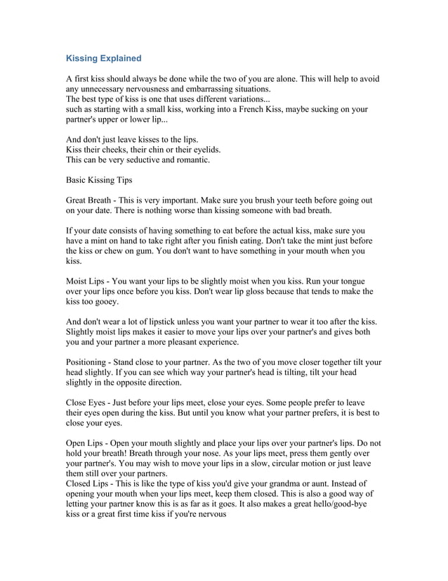 Kissing Explained | PDF | Free Download Kissing Explained | PDF | Free Download