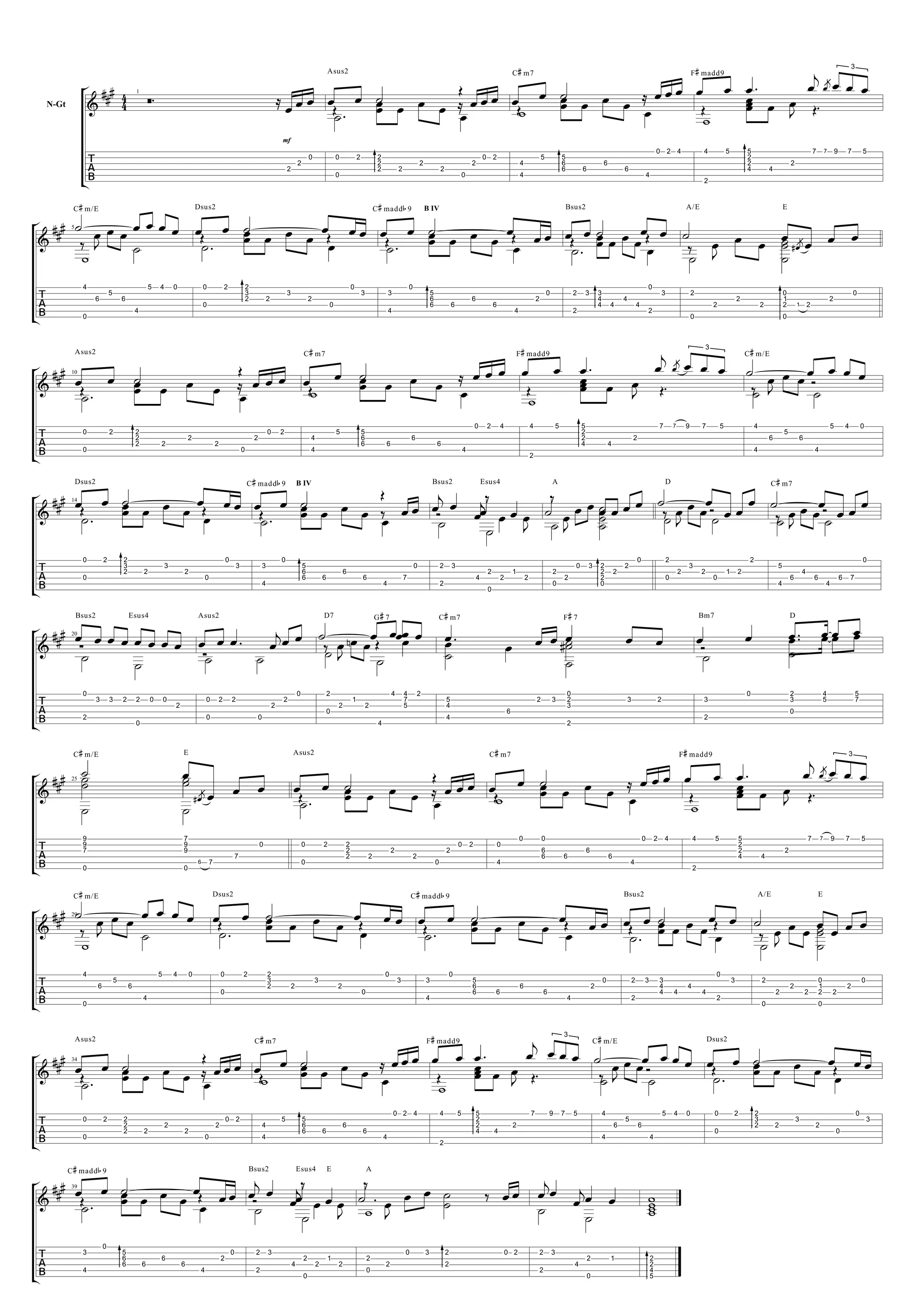 Kiss the rain - Yiruma (Guitar tab easy guide) | PDF
