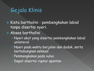 Kista dan abses kelenjar bartholini | PPTX