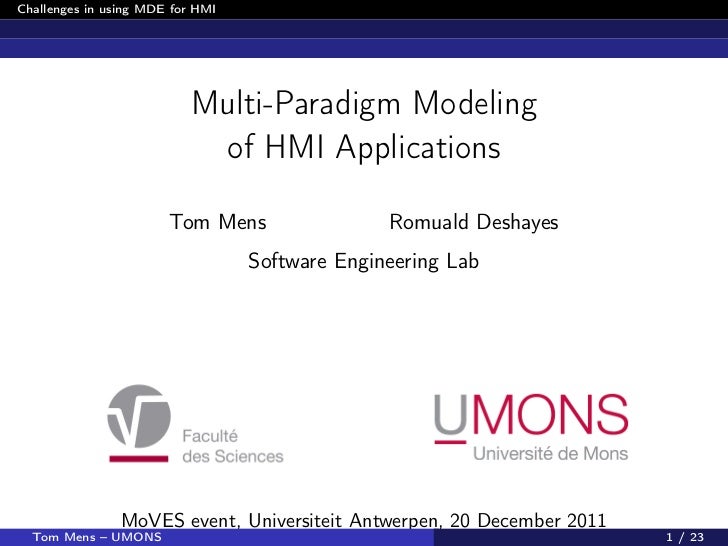 Multi Paradigm Modeling Of Hmi Applications