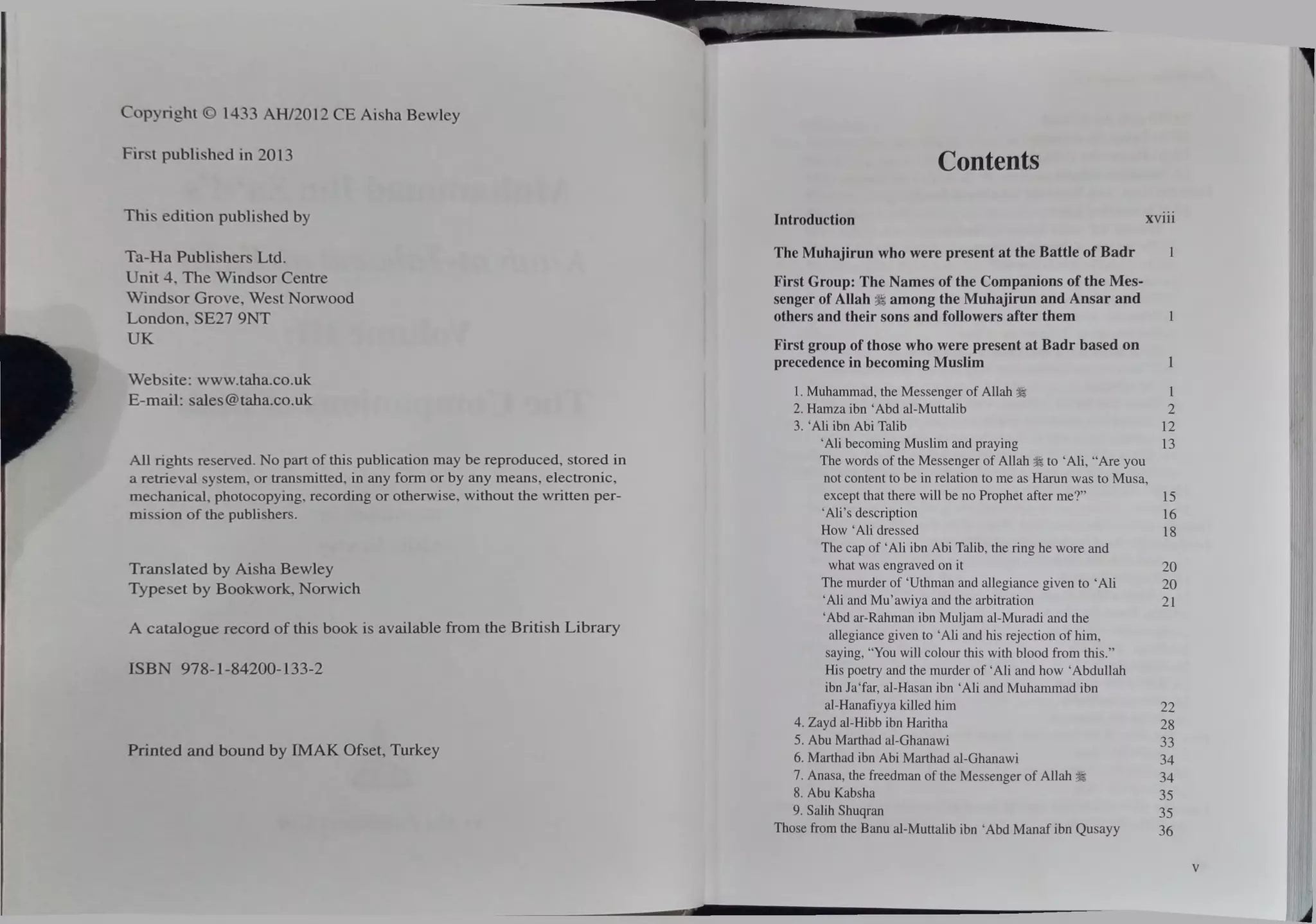 Kitab at tabaqat al-kabir volume 3 the companions of badr by abu ...