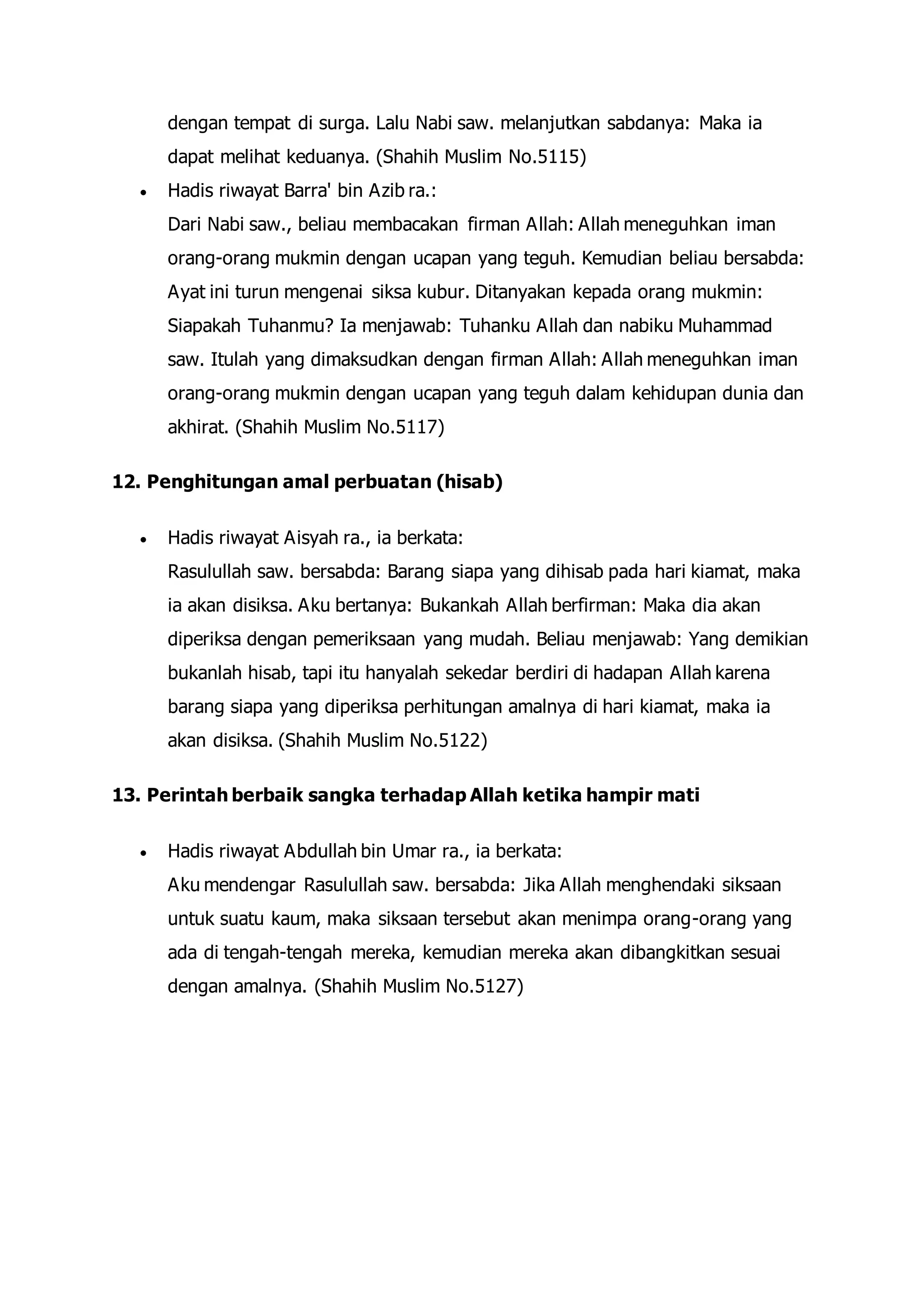 Kitab bentuk kenikmatan surga dan penghuninya | DOCX