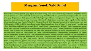KITAB DANIEL PPT, Kitab Daniel, Mengenal sosok Nabi Daniel | PPTX