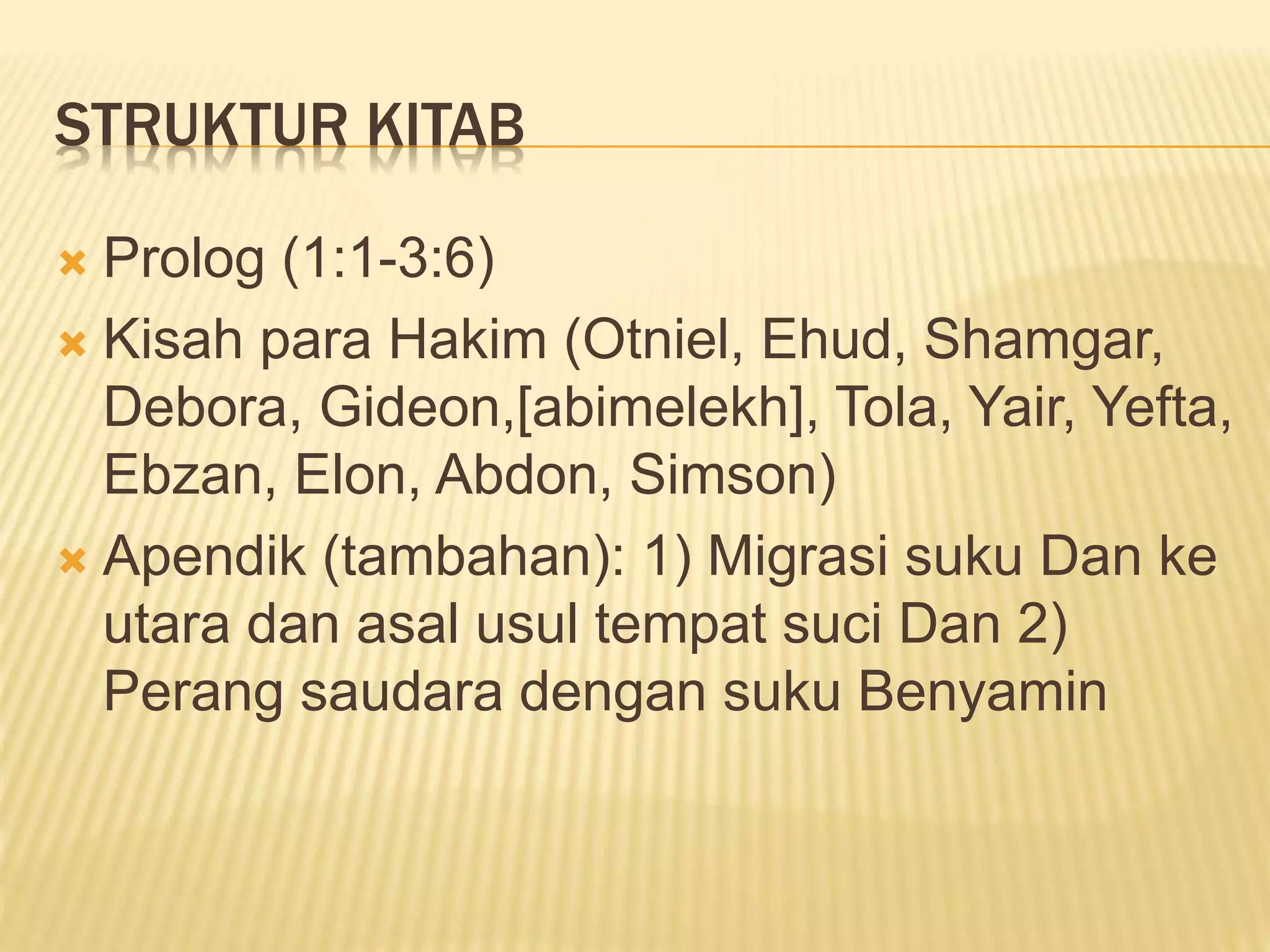 Catatan seputar Kitab hakim hakim | PPT