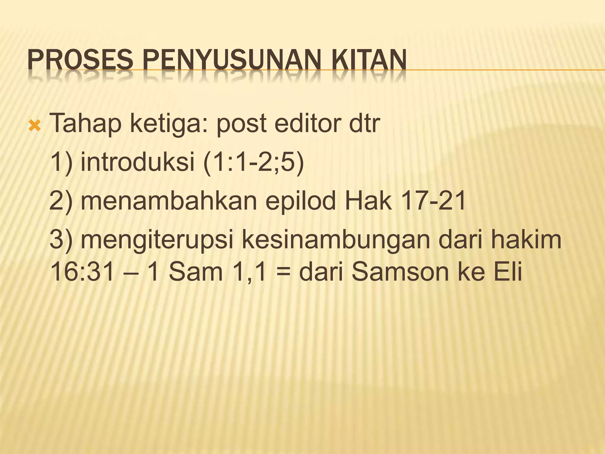 Catatan seputar Kitab hakim hakim | PPT