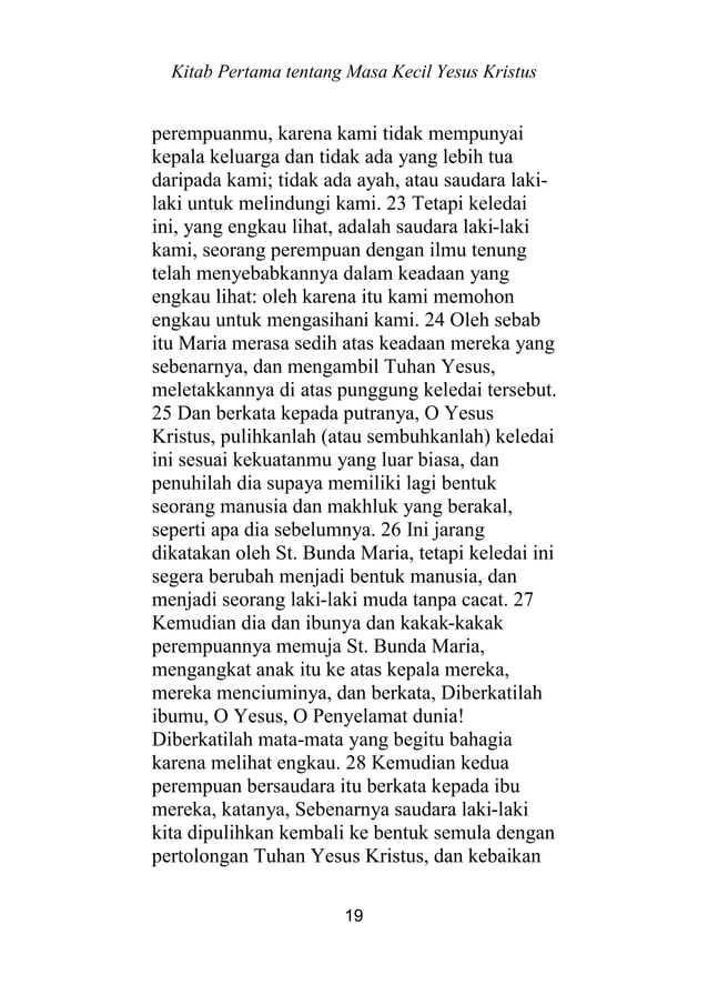 Kitab Pertama tentang Masa Kecil Yesus Kristus | PDF