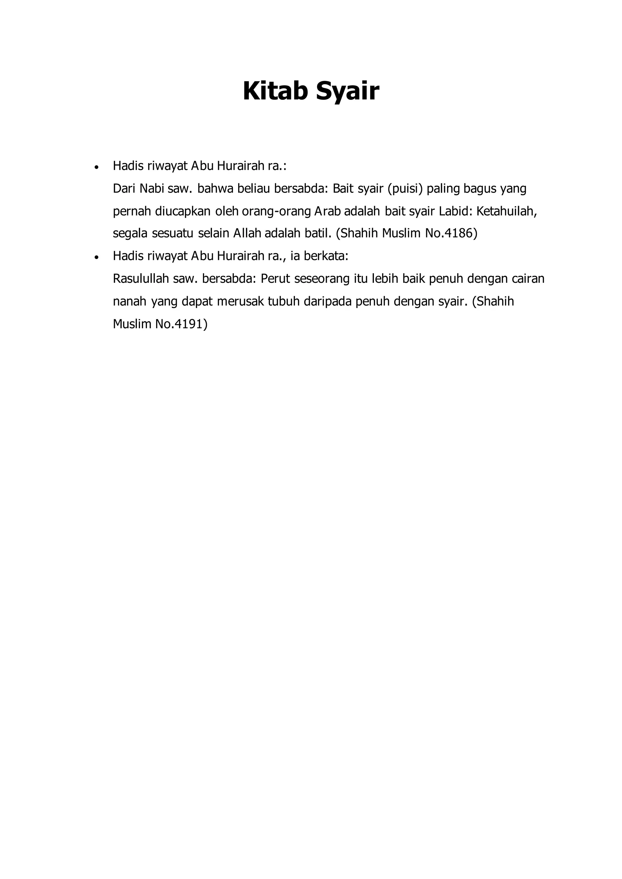 Kitab syair | DOCX