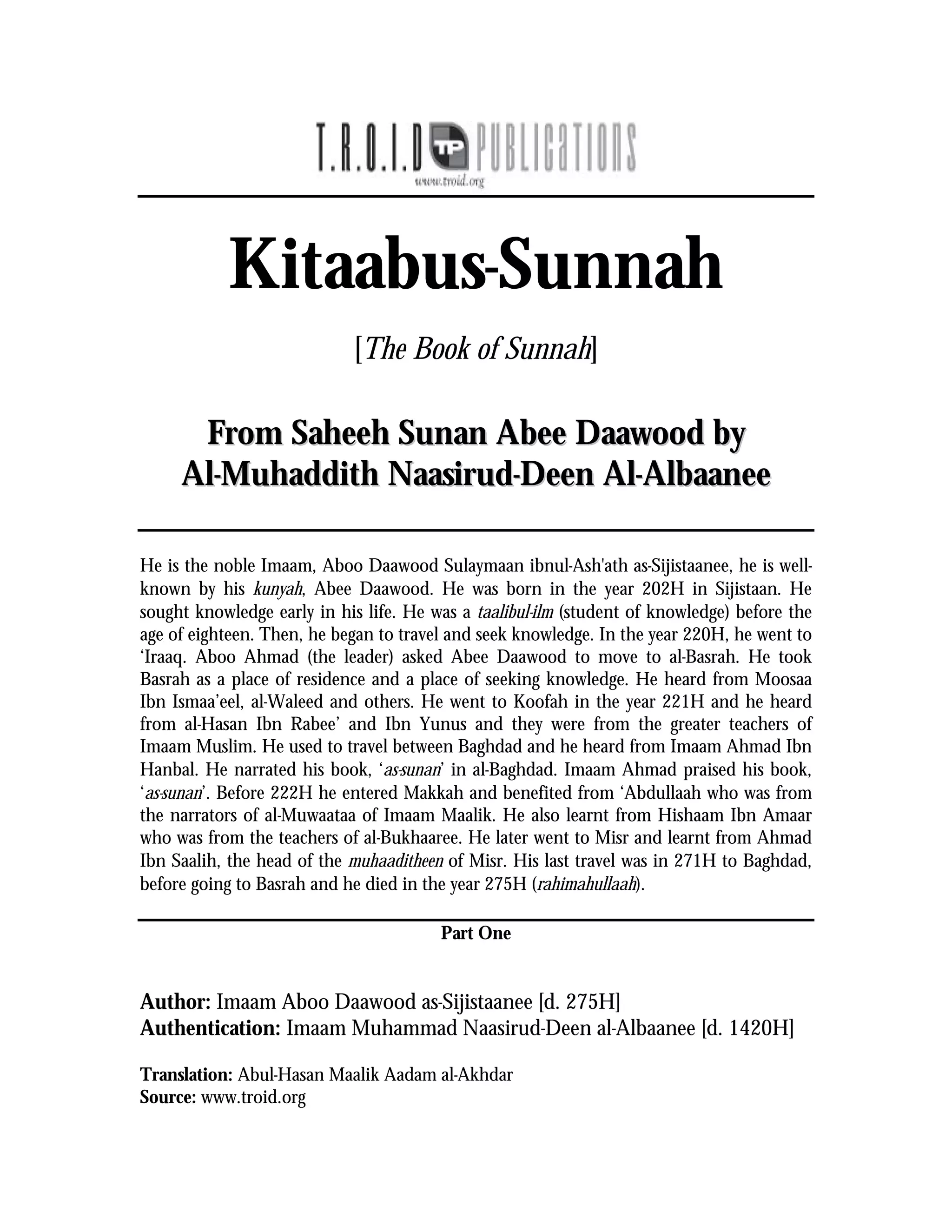 Kitab us sunnah | PDF