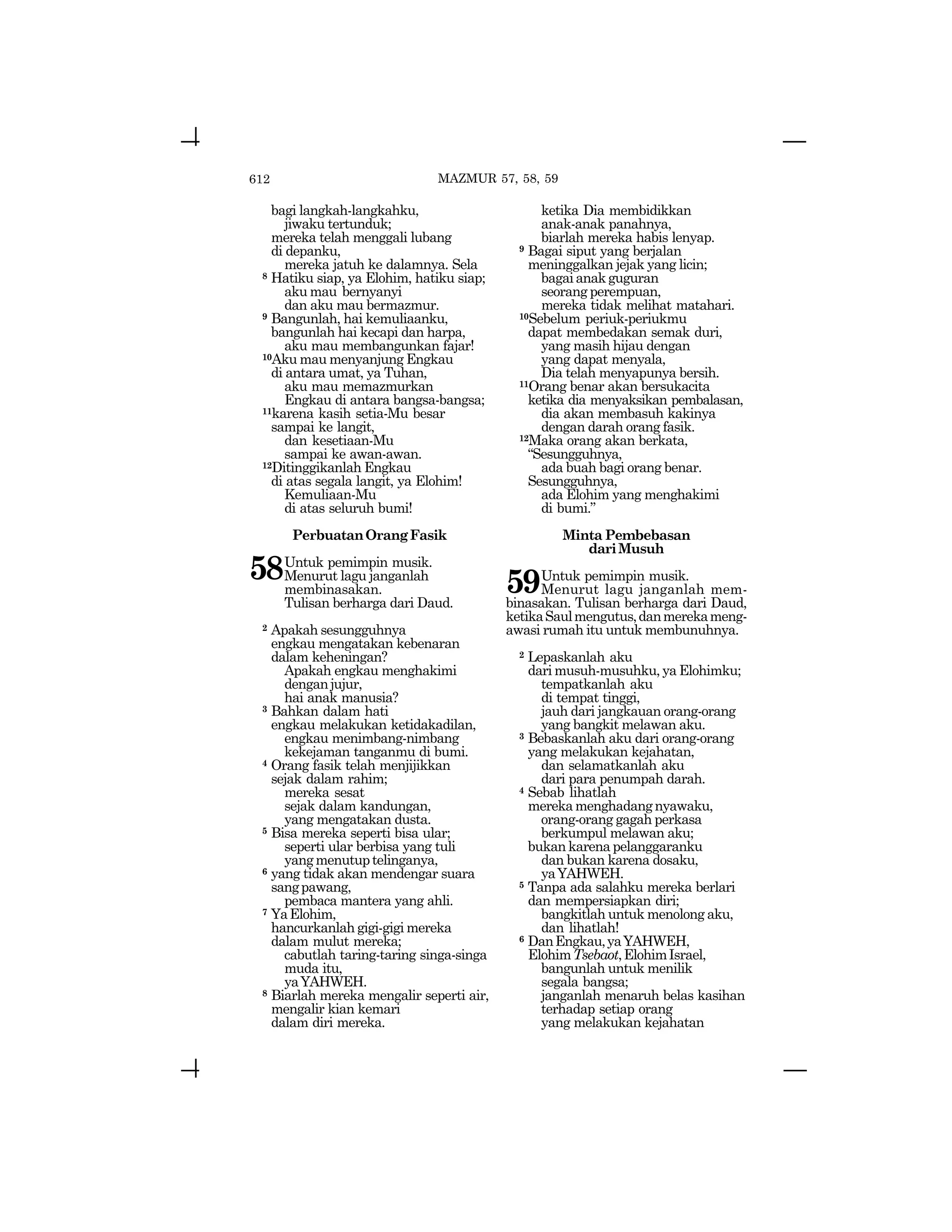 Kitab Mazmur / Zabur Nabi Daud AS (fake) | PDF