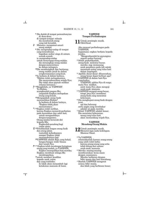 Kitab Mazmur / Zabur Nabi Daud AS (fake) | PDF