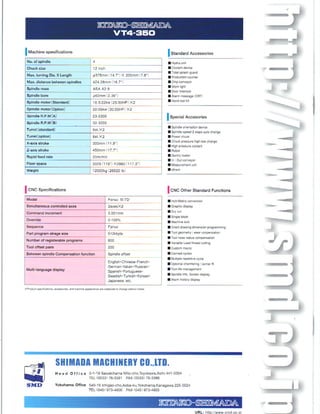 Shimada Kitako VT-350 brochure | PDF | Woodworking | Arts and Crafts