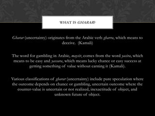 Understanding Riba and Gharar in Islamic Finance | PPTX