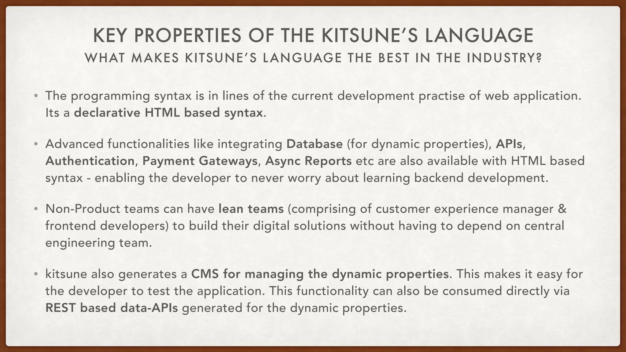 Technical Capabilities of the kitsune framework | PDF