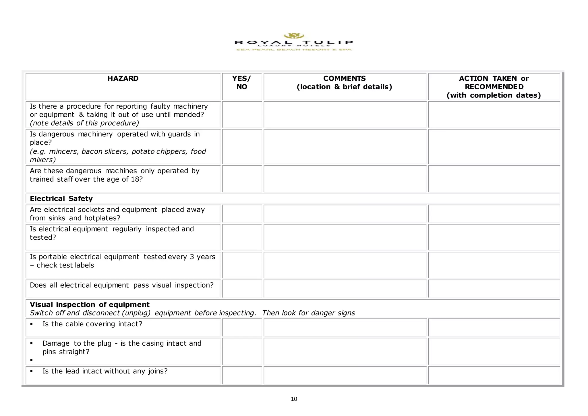 Kitchen inspection-cklst | DOCX