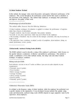 Kitchen assistant performance appraisal | DOCX