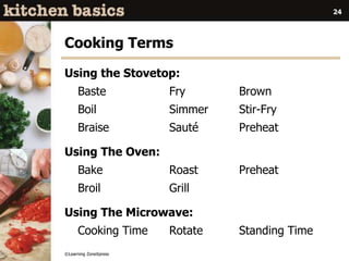 Kitchen basics ppt. | PPTX