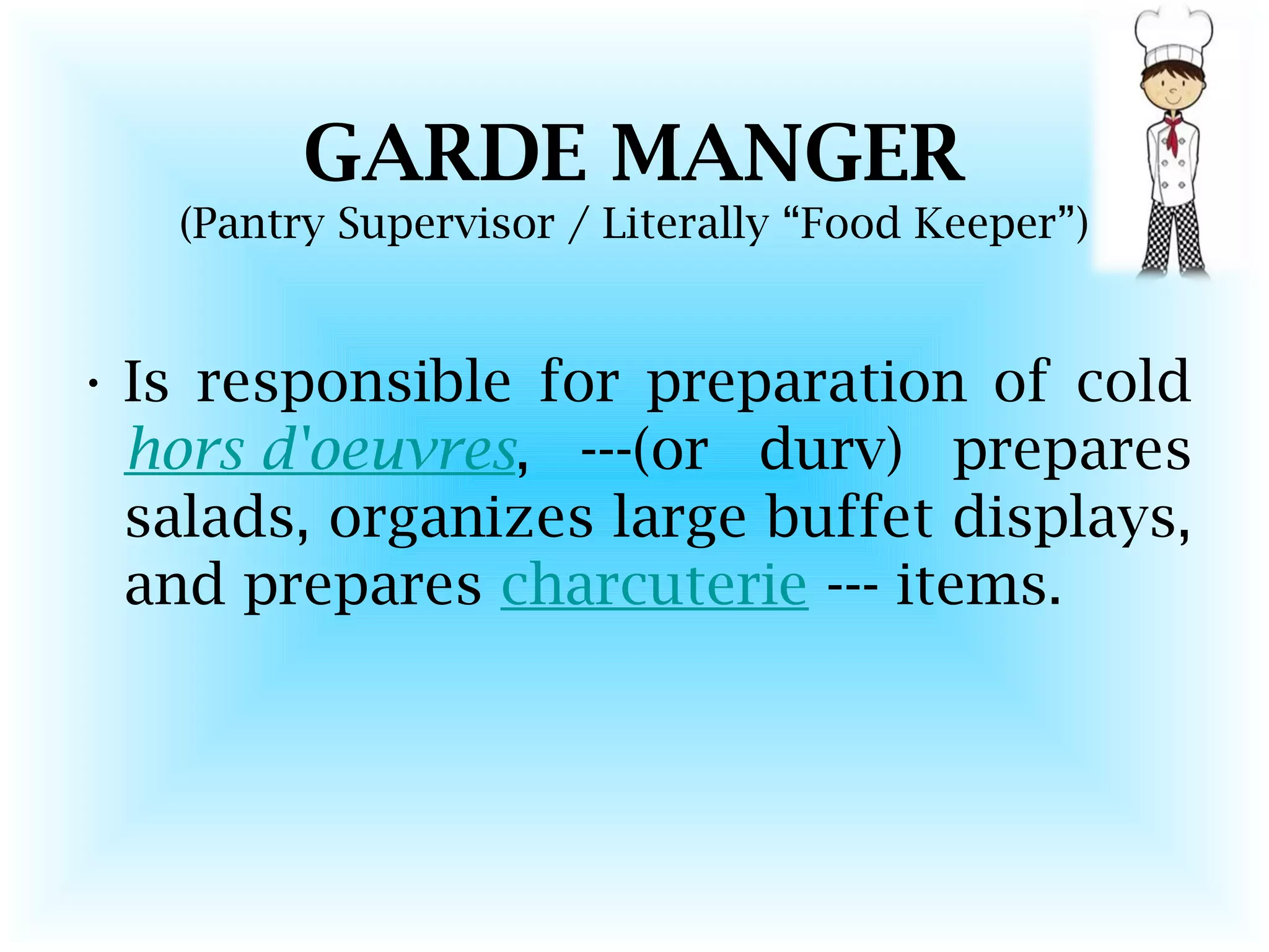 KITCHEN BRIGADE SYSTEM | PPT