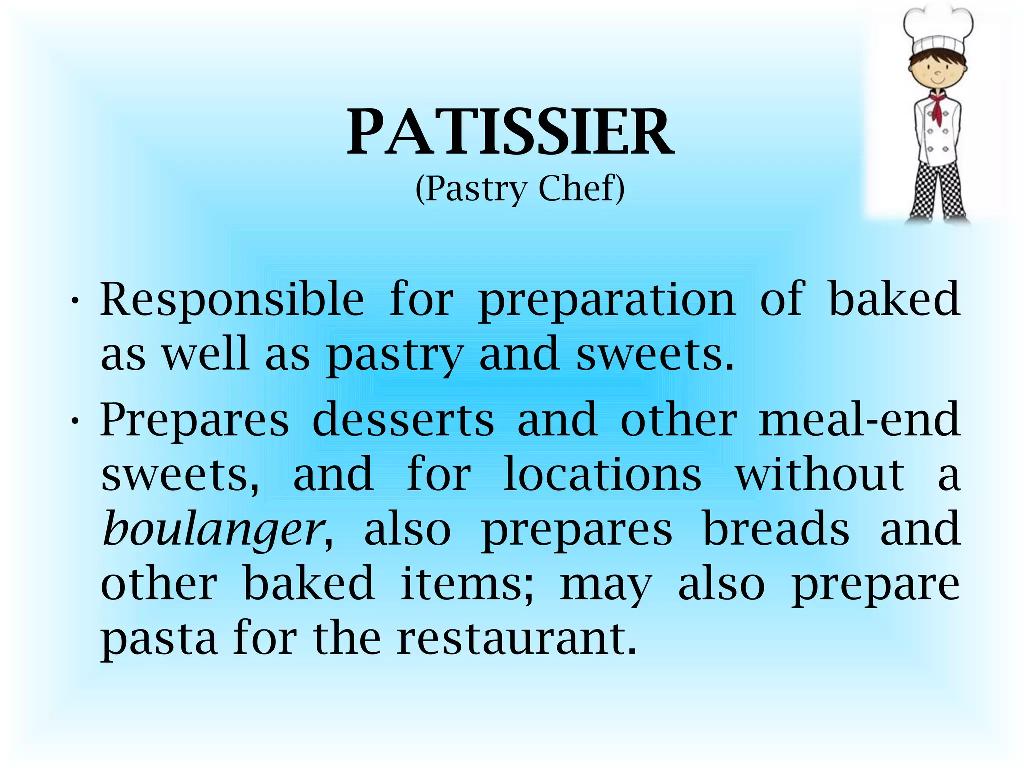 KITCHEN BRIGADE SYSTEM | PPT