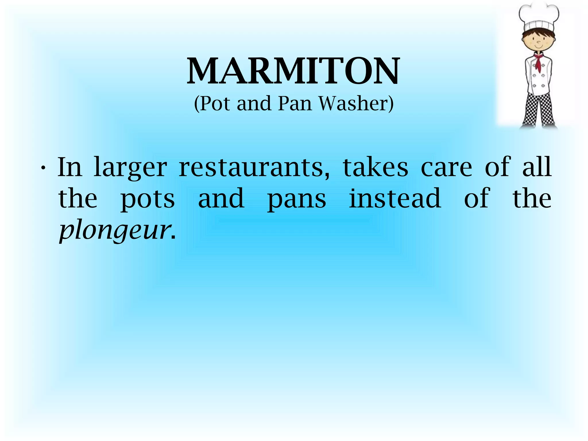 KITCHEN BRIGADE SYSTEM | PPT