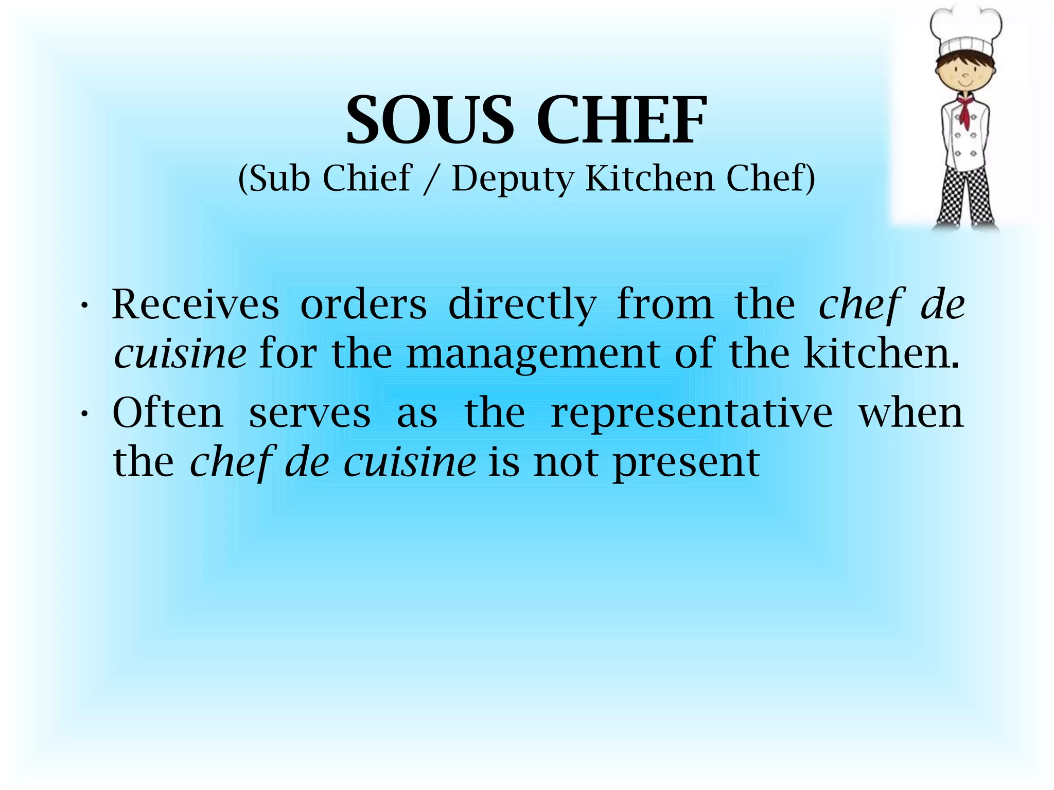 KITCHEN BRIGADE SYSTEM | PPT