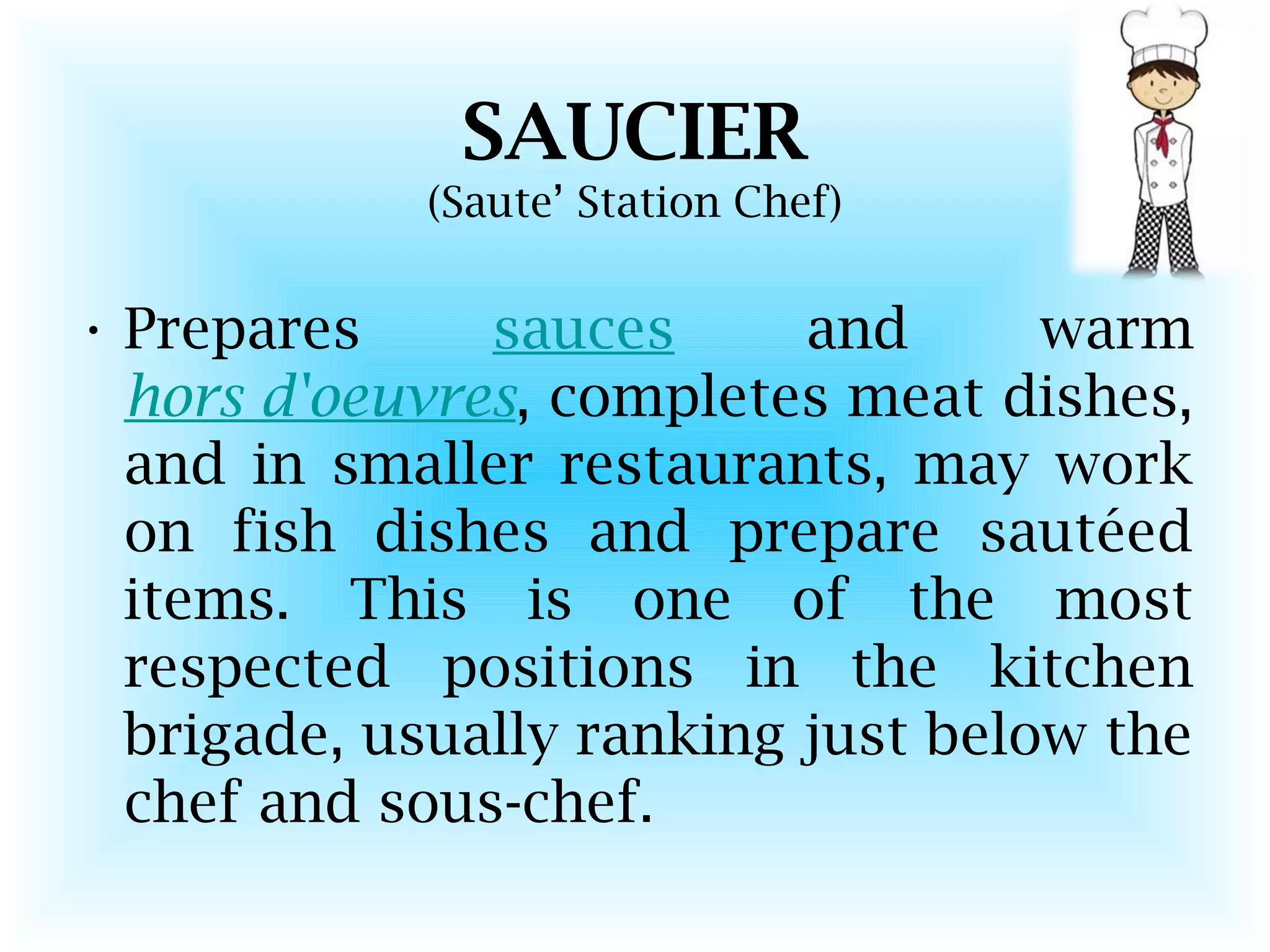 KITCHEN BRIGADE SYSTEM | PPT