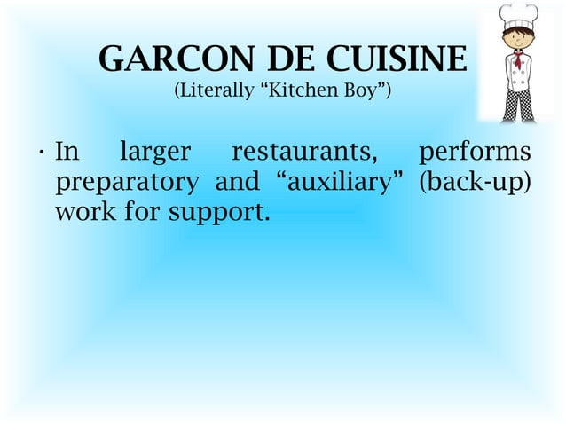 KITCHEN BRIGADE SYSTEM | PPT