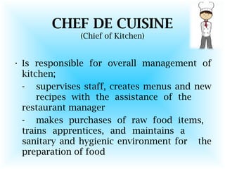 KITCHEN BRIGADE SYSTEM | PPT